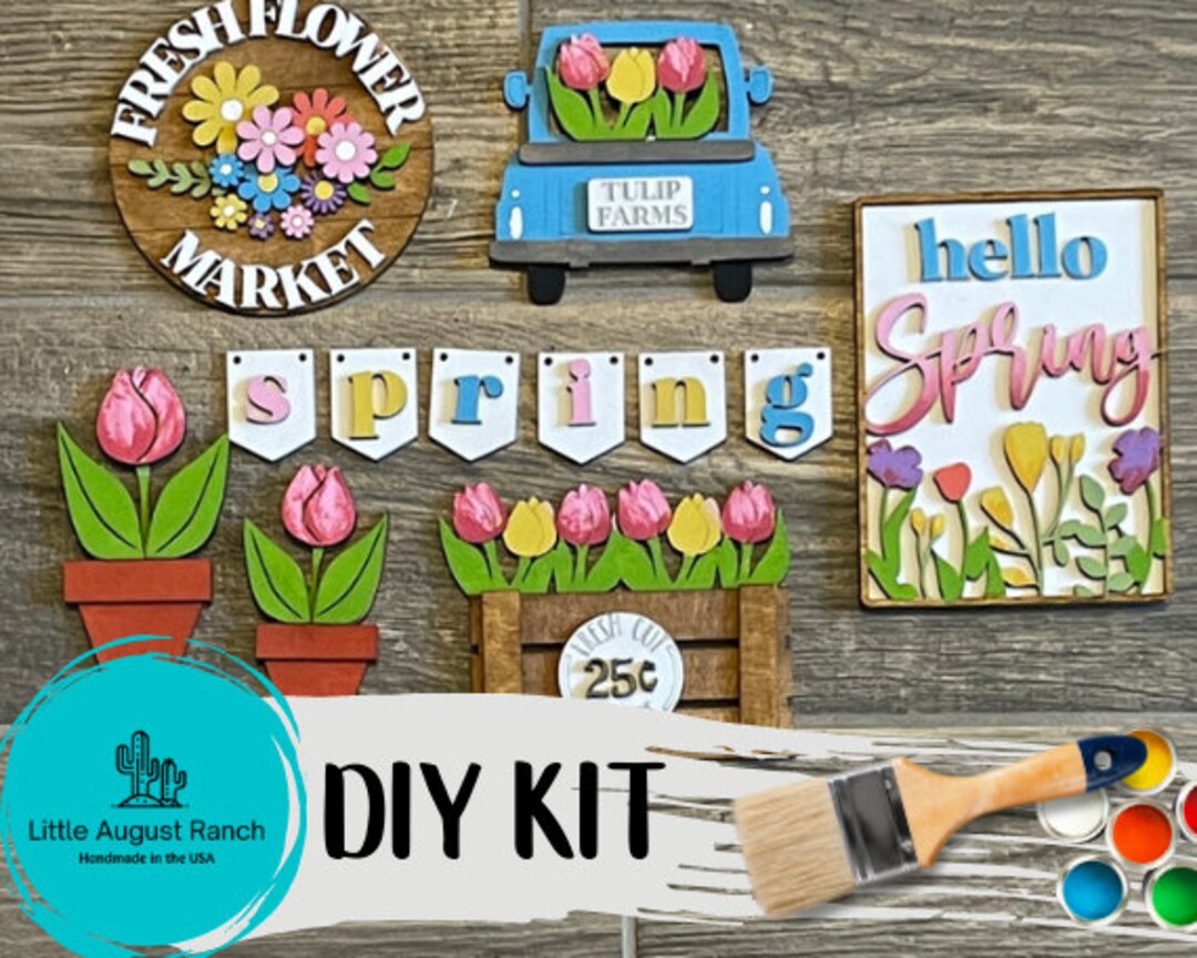 DIY Flower Market Tiered Tray - Hello Spring Tier Tray Bundle - Spring ...