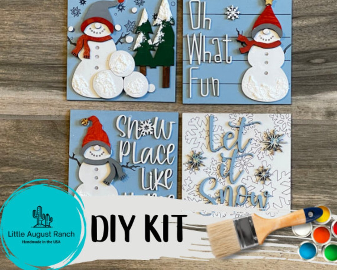 Snowman DIY Decor -winter Snowmen DIY Bundle - Leaning Ladder Insert ...