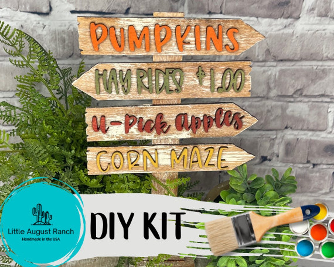 Fall Direction Sign DIY Wood Pieces - Paint It Yourself - U-pick Apples ...
