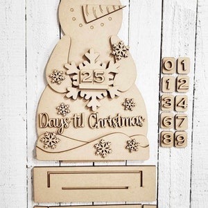 Snowman Christmas Countdown DIY Wood Kit- DIY Wood Blank for Painting ...