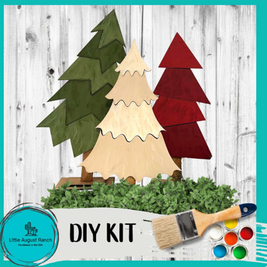 Christmas Standing Winter Pine Trees - DIY Wood Blanks for Painting ...