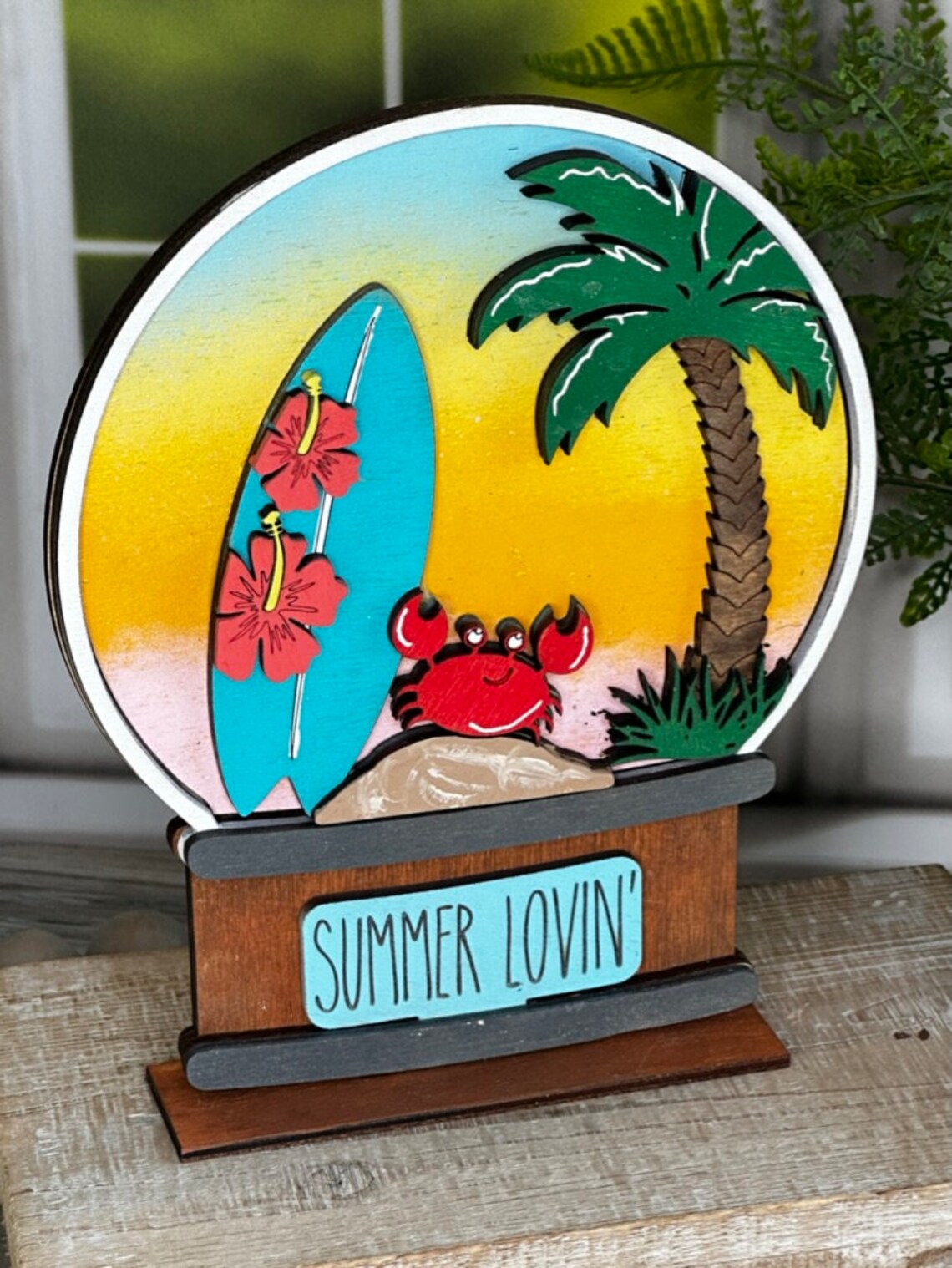 Beach Insert for Snow Globe DIY Interchangeable Decor Inserts - Wood ...