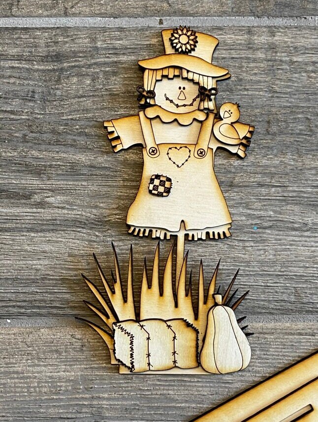 Fall Tiered Tray Decor Bundle DIY Scarecrow -build a Family Kit - Paint ...