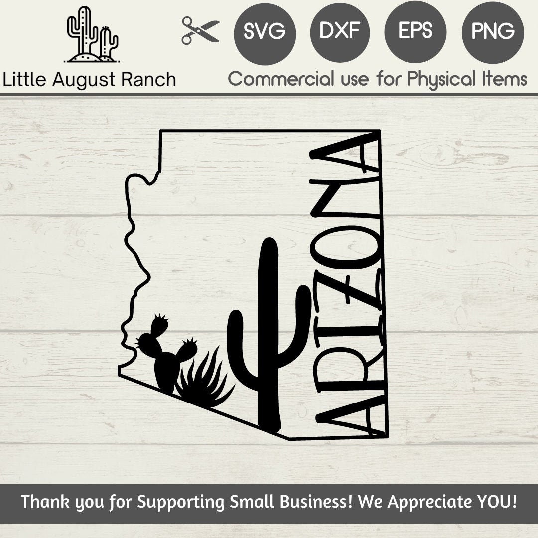 SVG Arizona - SVG Arizona Cactus - Svg and Png File - Cricut ...