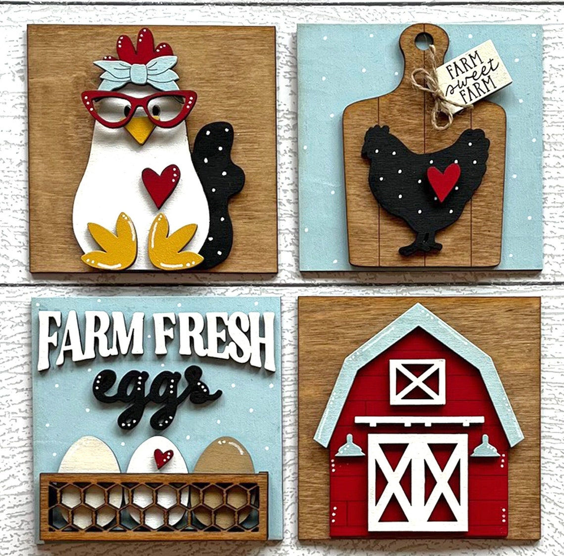 Farm Square DIY Tiles for 4.5" Frame - Wood Blanks to Paint and Craft ...