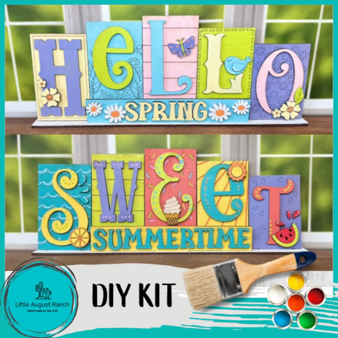 Spring/summertime Reversible Block - DIY Wood Blank for Painting and ...