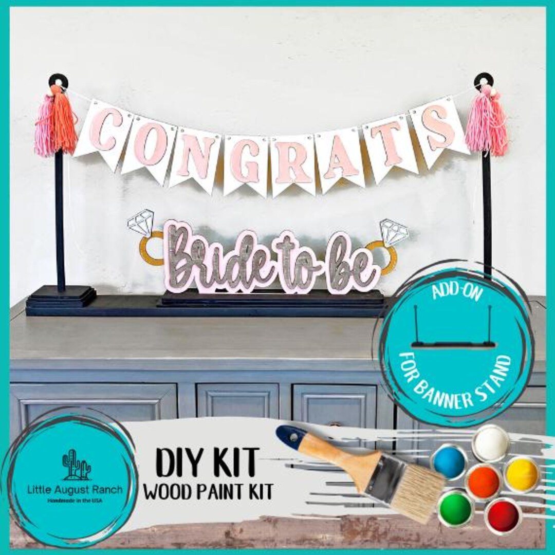 Bride Party Banner Add-on - Table or Shelf Decor - Wood Kit - Larger ...