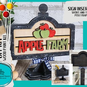 DIY Apple Farm Interchangeable Sign - Drop in Frame - Wood Kit - Etsy