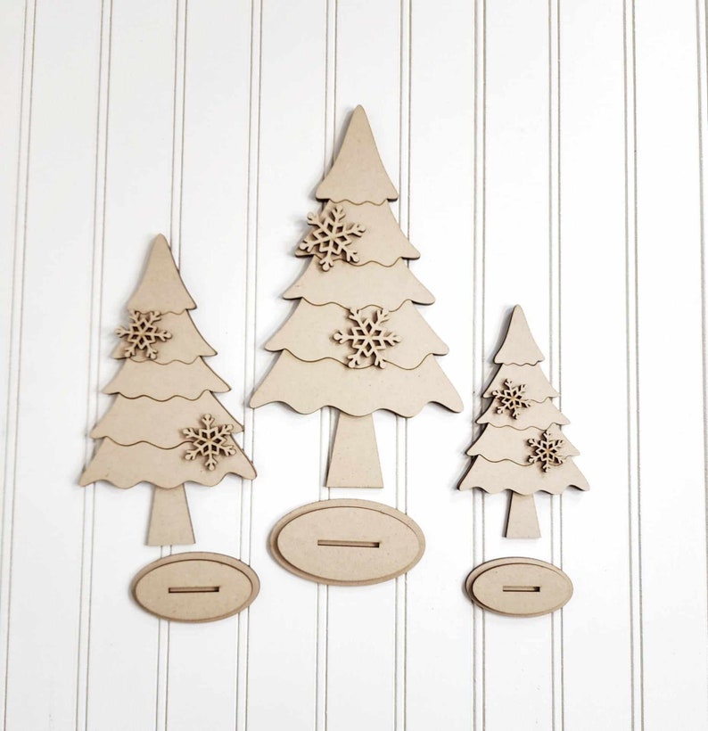 Christmas Standing Winter Pine Trees - DIY Wood Blanks for Painting ...