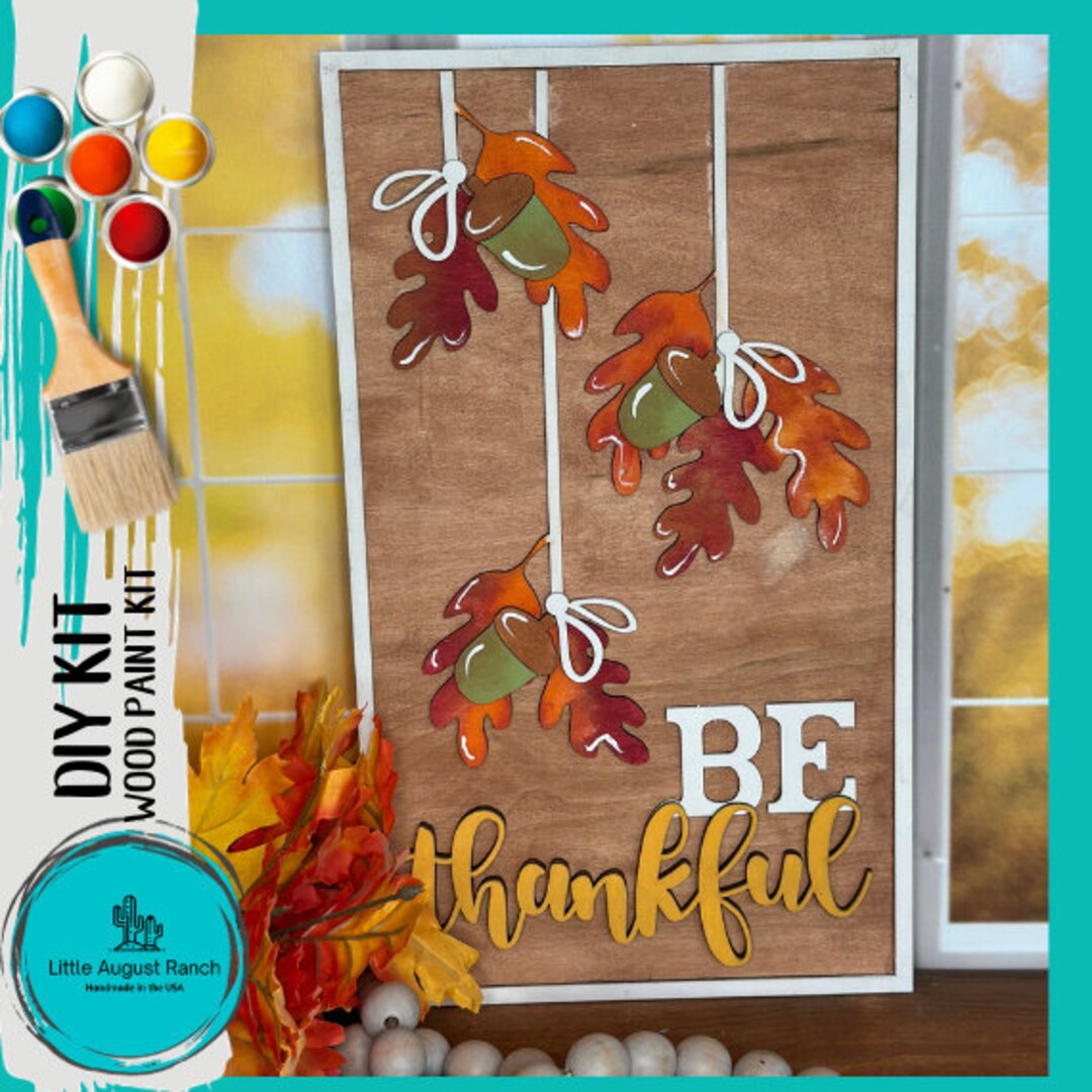 Be Thankful Framed Fall Decor - DIY Wood Blank Paint Kit - Etsy
