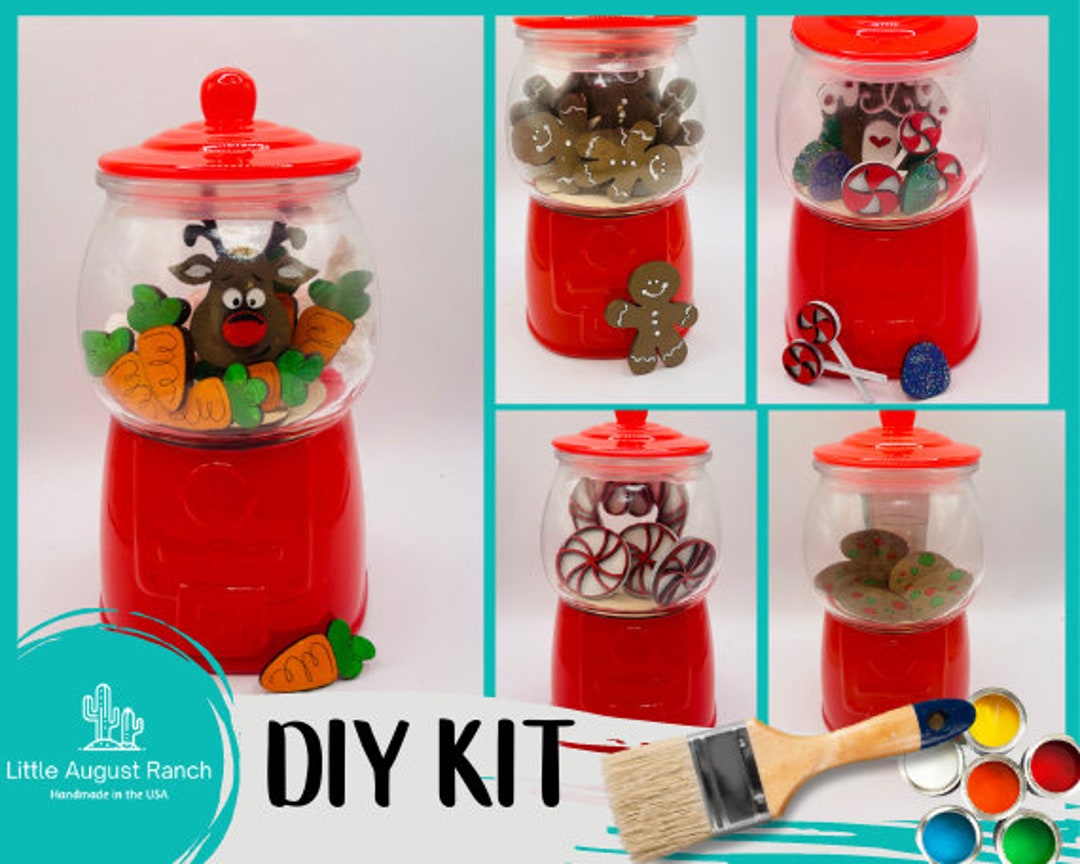 Christmas Gumball Machine Filler - DIY Gumball Filler Craft Kit - Wood ...