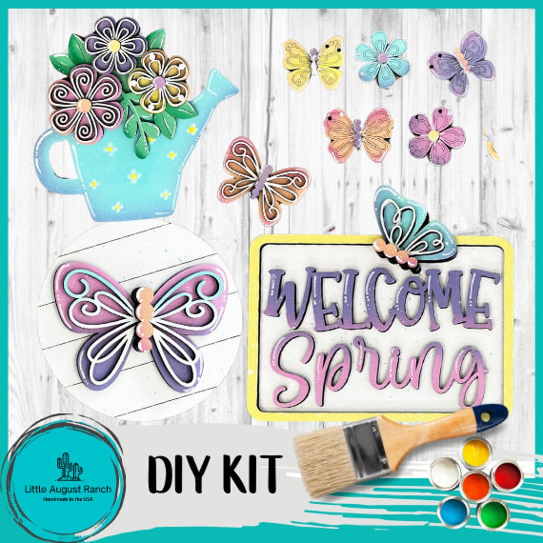 Hello Spring Butterfly Tiered Tray DIY Kit - Quick and Easy Tiered Tray ...