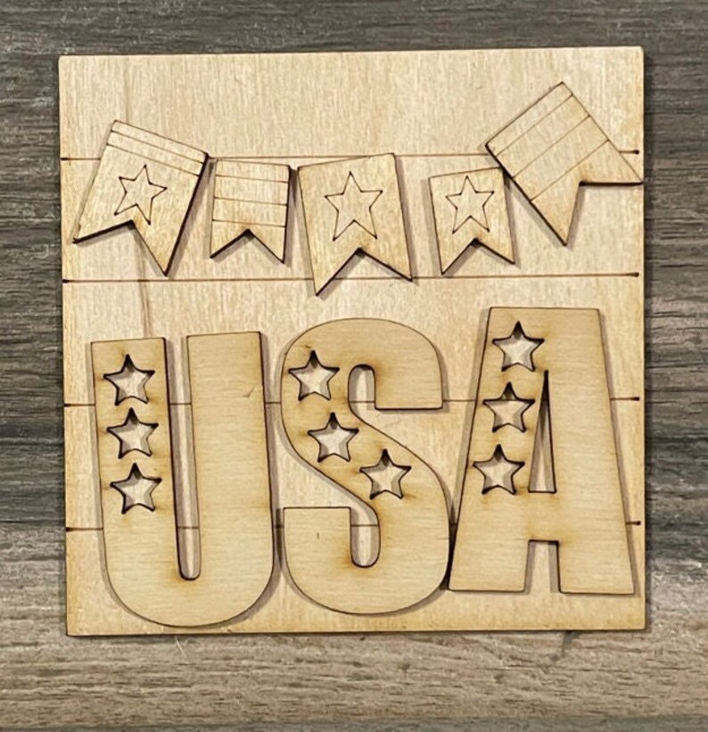 4th of July Leaning Ladder Insert Kit - Tiered Tray Paint Kit ...