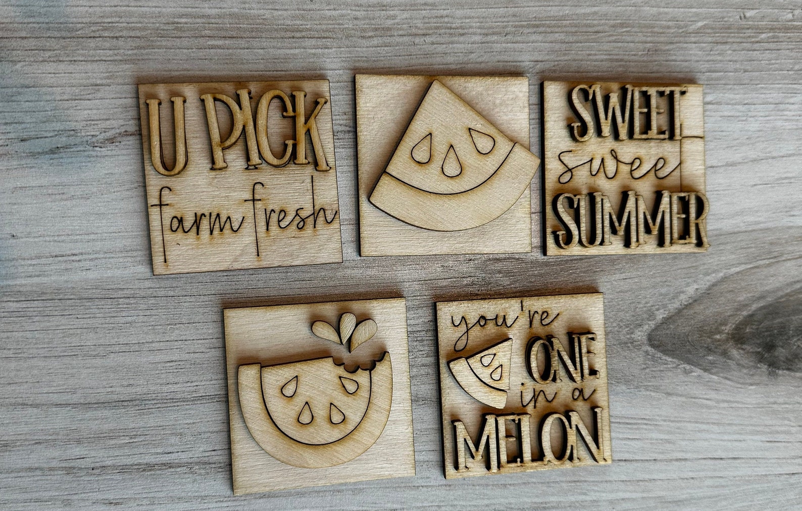 Watermelon Tiny Tile for Interchangeable Frame Wood Decor - DIY Home ...
