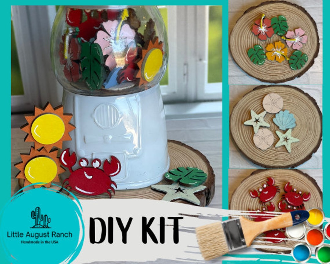 Summer Beach Machine Filler - DIY Gumball Filler Craft Kit - Wood ...