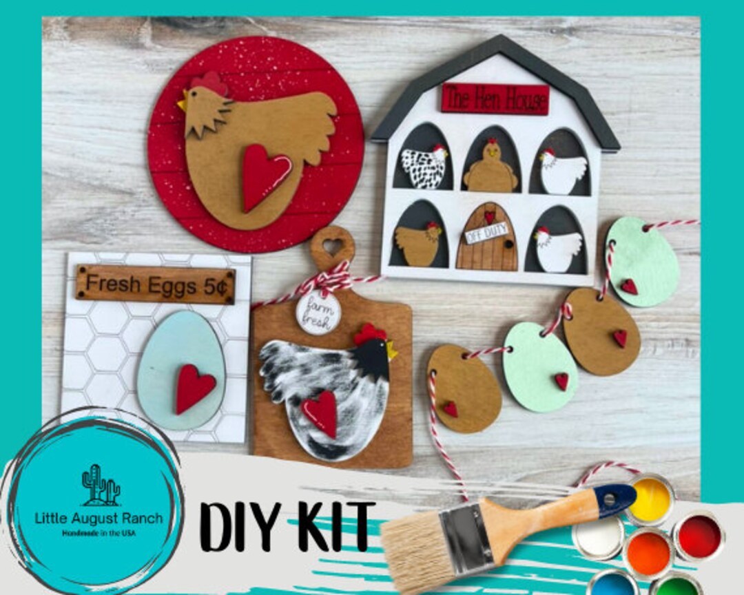 Chicken Tiered Tray DIY- Farm Wood Craft Blanks - Farm Kit - Etsy