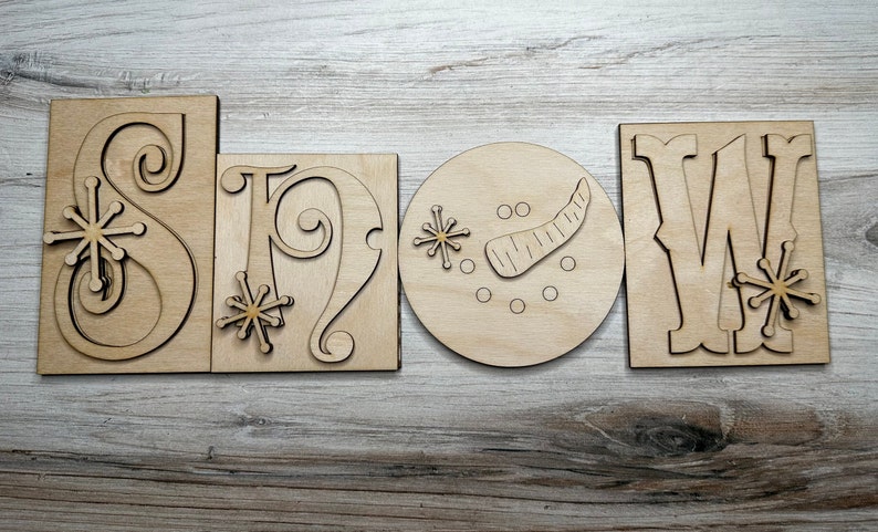 Snow Word Block - DIY Wood Blank Paint Kit - Etsy