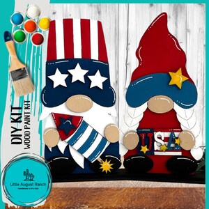 Pair of Patriotic Gnomes DIY - Wood Blanks for Painting and Crafting - Etsy