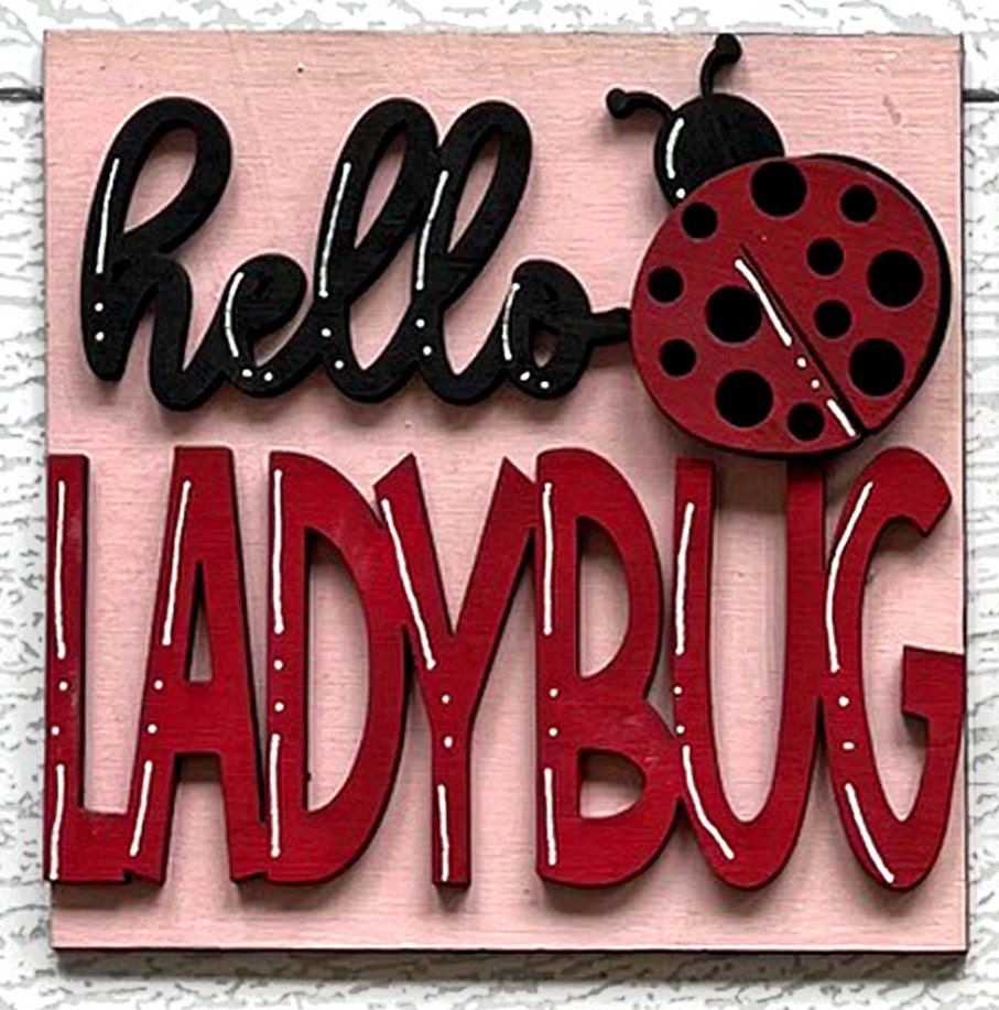Ladybug Square DIY Tiles for 4.5" Frame - Wood Blanks to Paint and ...