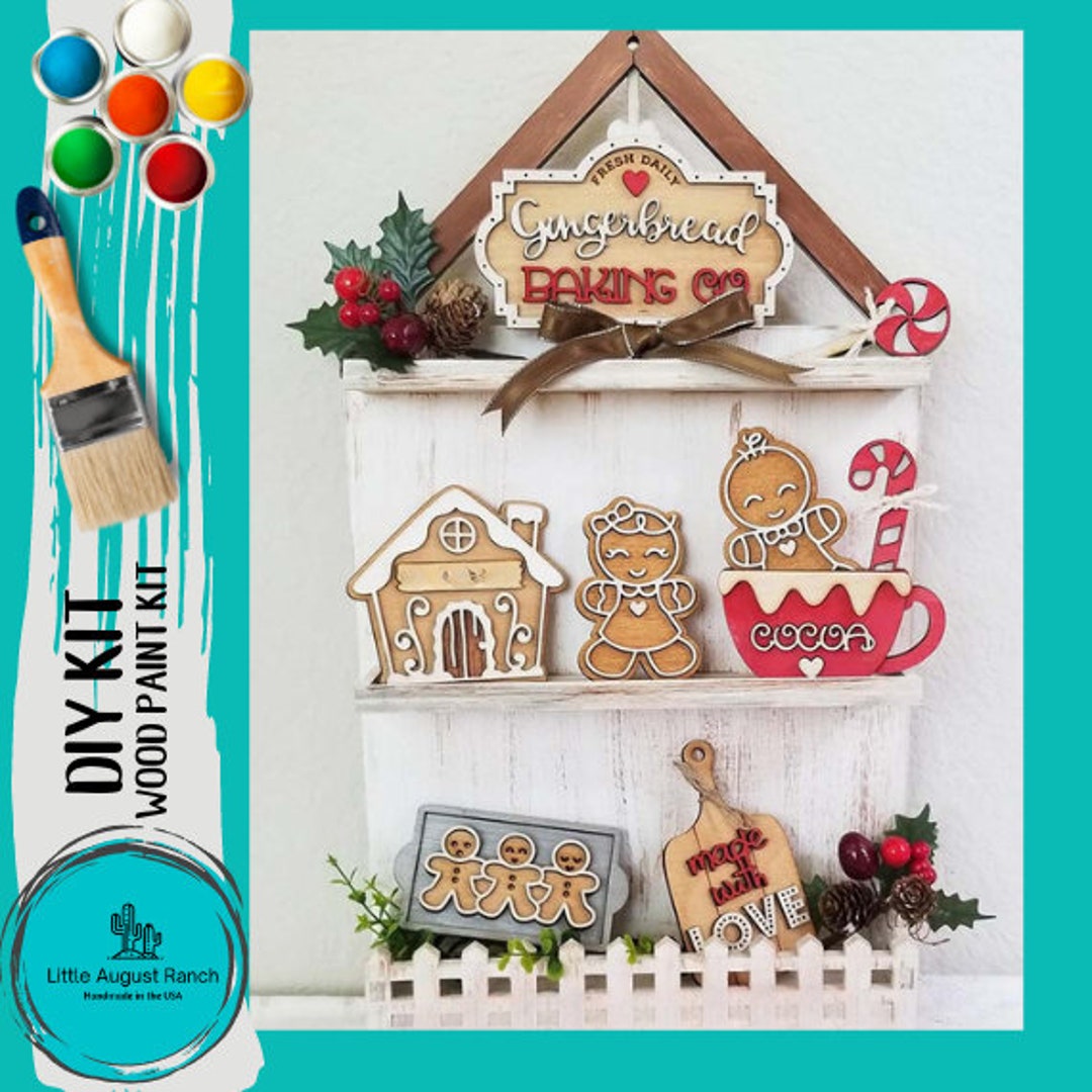 Gingerbread Tiered Tray Bundle DIY - Hot Cocoa Tier Tray DIY Kit ...