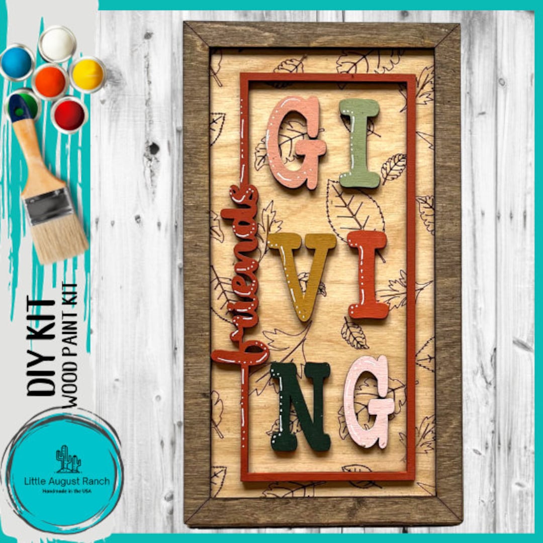 Friends Giving Framed Sign - DIY Wood Blank Paint and Craft Kit - Etsy