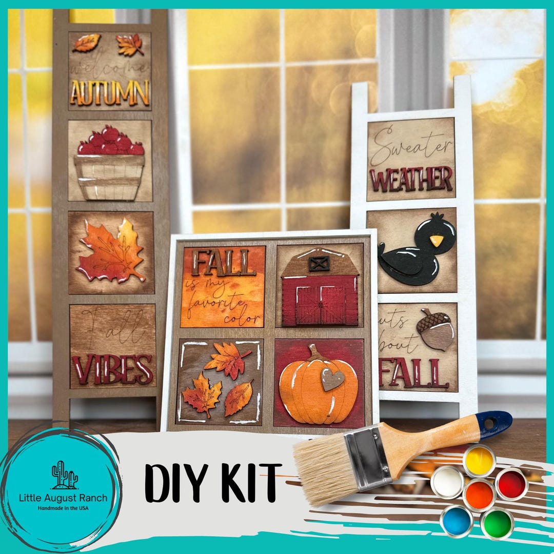 Fall Tiny Tile for Interchangeable Frame Wood Decor - DIY Home Decor - Etsy