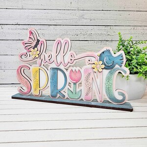 Hello Spring Sign Word Block - DIY Wood Blanks for Painting and ...