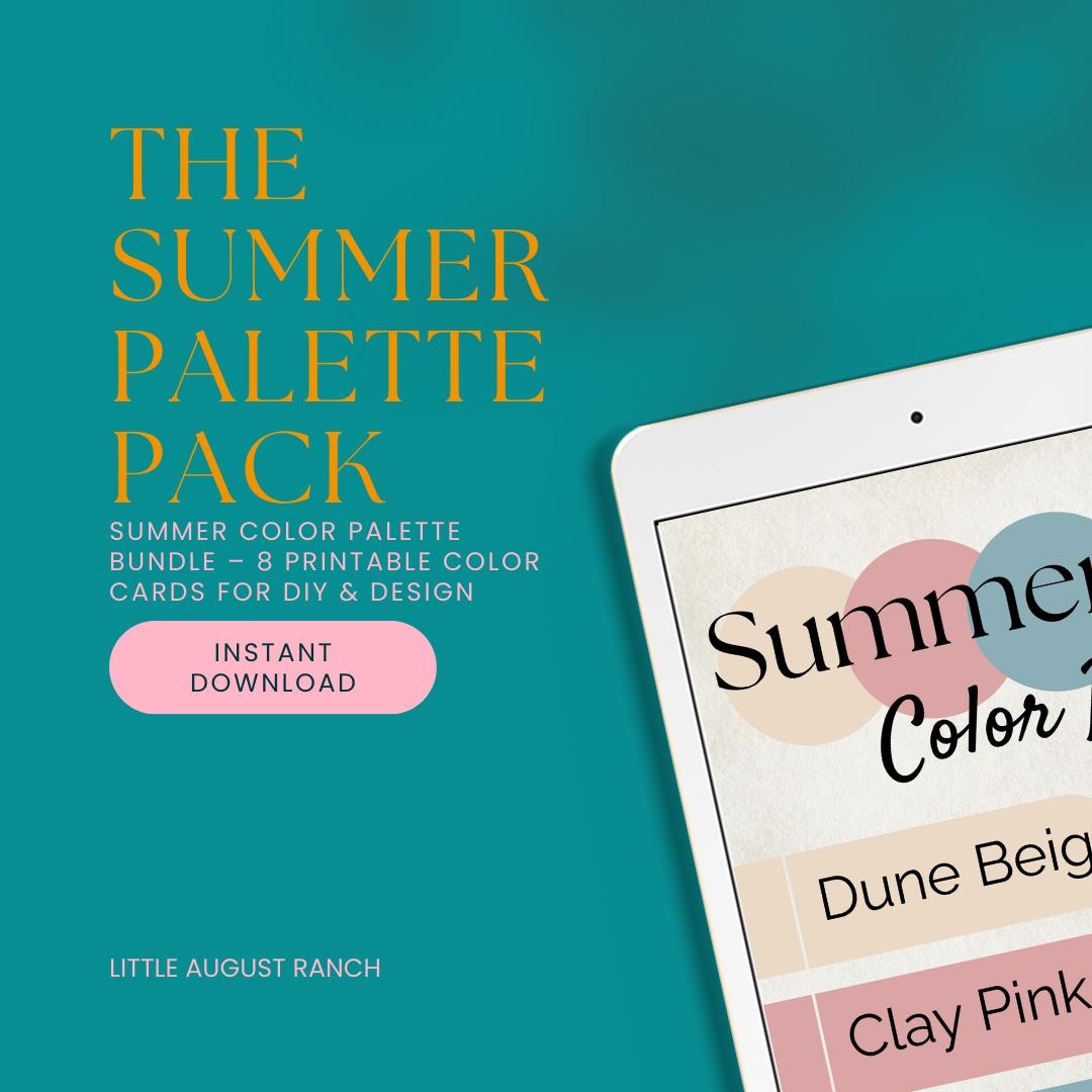 Summer Color Palette Bundle – 8 Printable Color Cards for DIY & Design ...