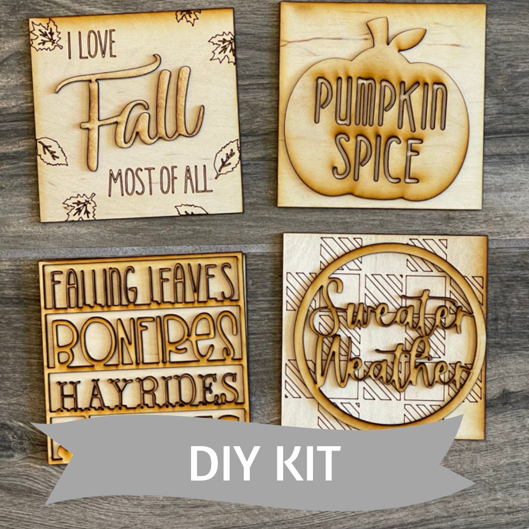Tiered Tray Fall DIY - Leaning Ladder Insert Kit - Interchangeable Fall ...