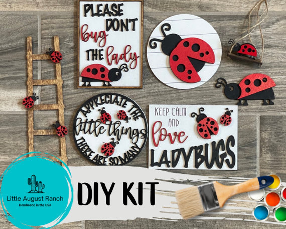 Ladybug Tiered Tray DIY Garden Tier Tray Bundle Summer - Etsy