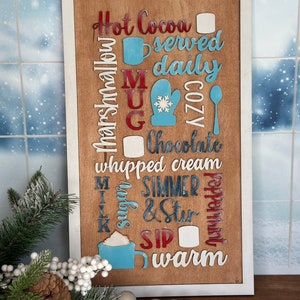 Hot Cocoa Word Collage DIY Wood Blank Paint Kit - Etsy