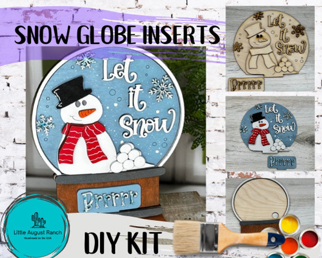 Winter Snowman Insert for Snow Globe DIY Interchangeable Decor Inserts ...