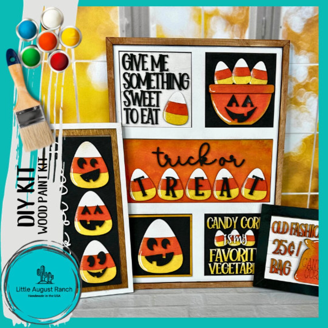 Halloween Candy Corn DIY Leaning Ladder Insert Kit - Interchangeable ...