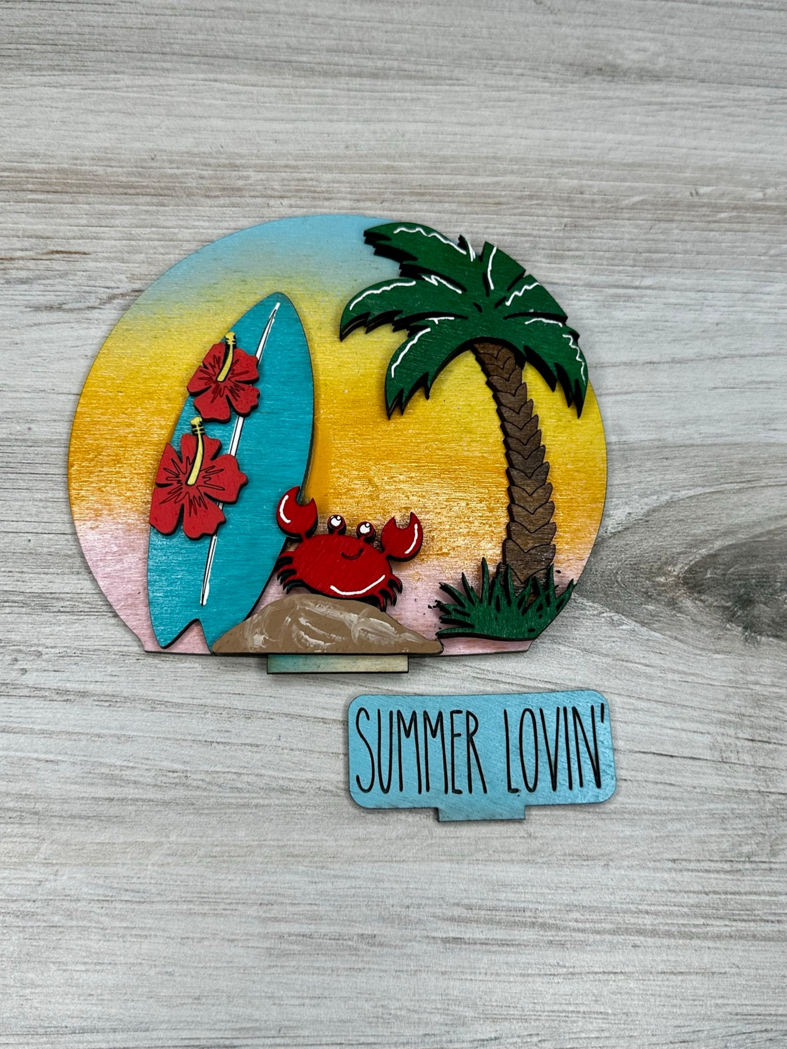 Beach Insert for Snow Globe DIY Interchangeable Decor Inserts - Wood ...