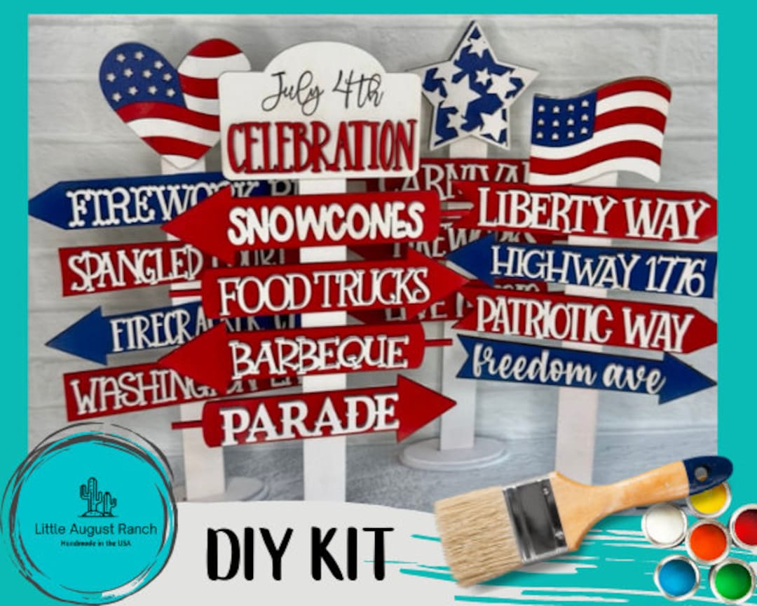4th of July Direction Sign - Patriotic Street Signs - DIY Wood Craft - Etsy