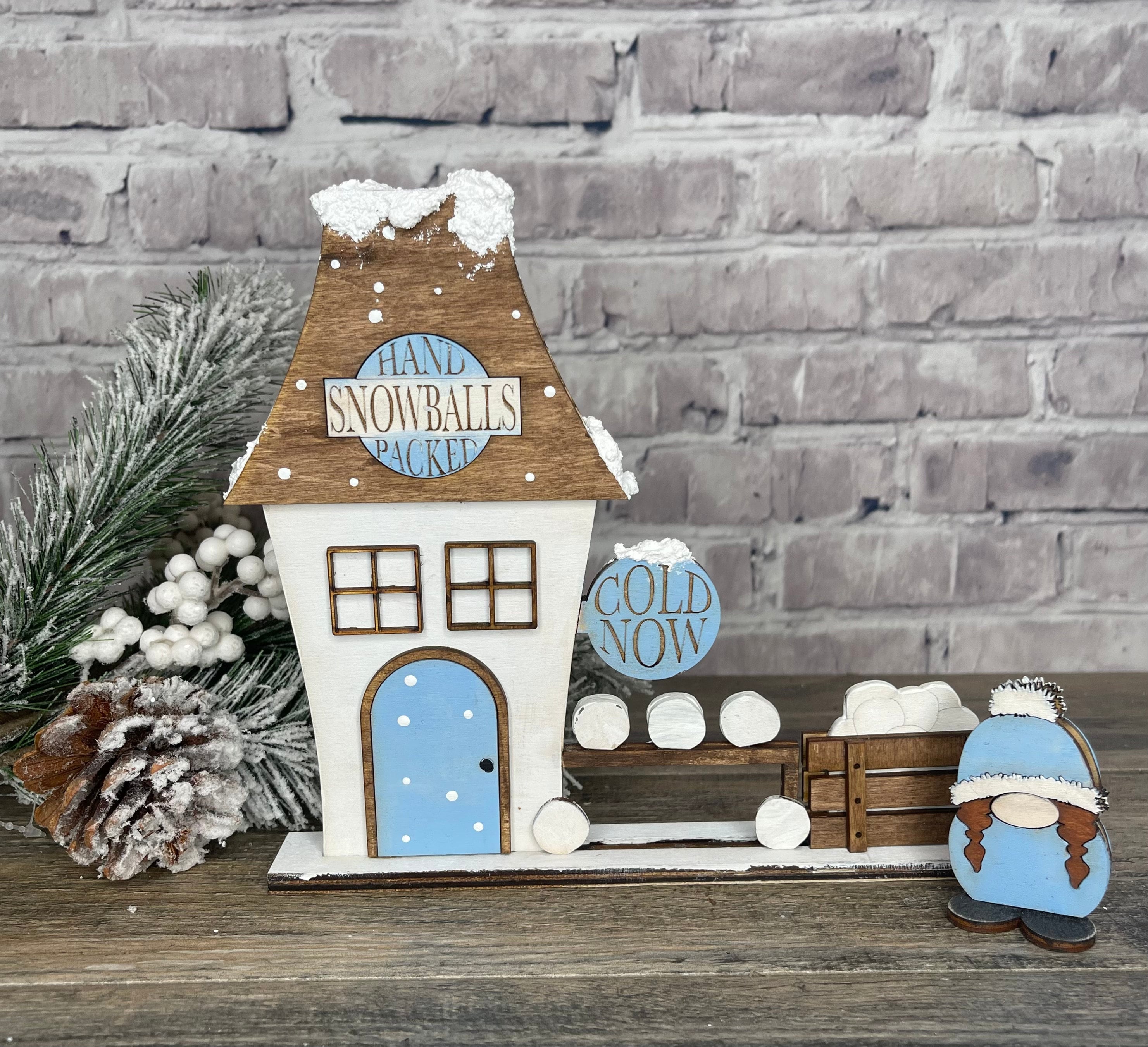 Christmas Village Self Standing Double Sided Pieces - SNOWBALL FACTORY ...
