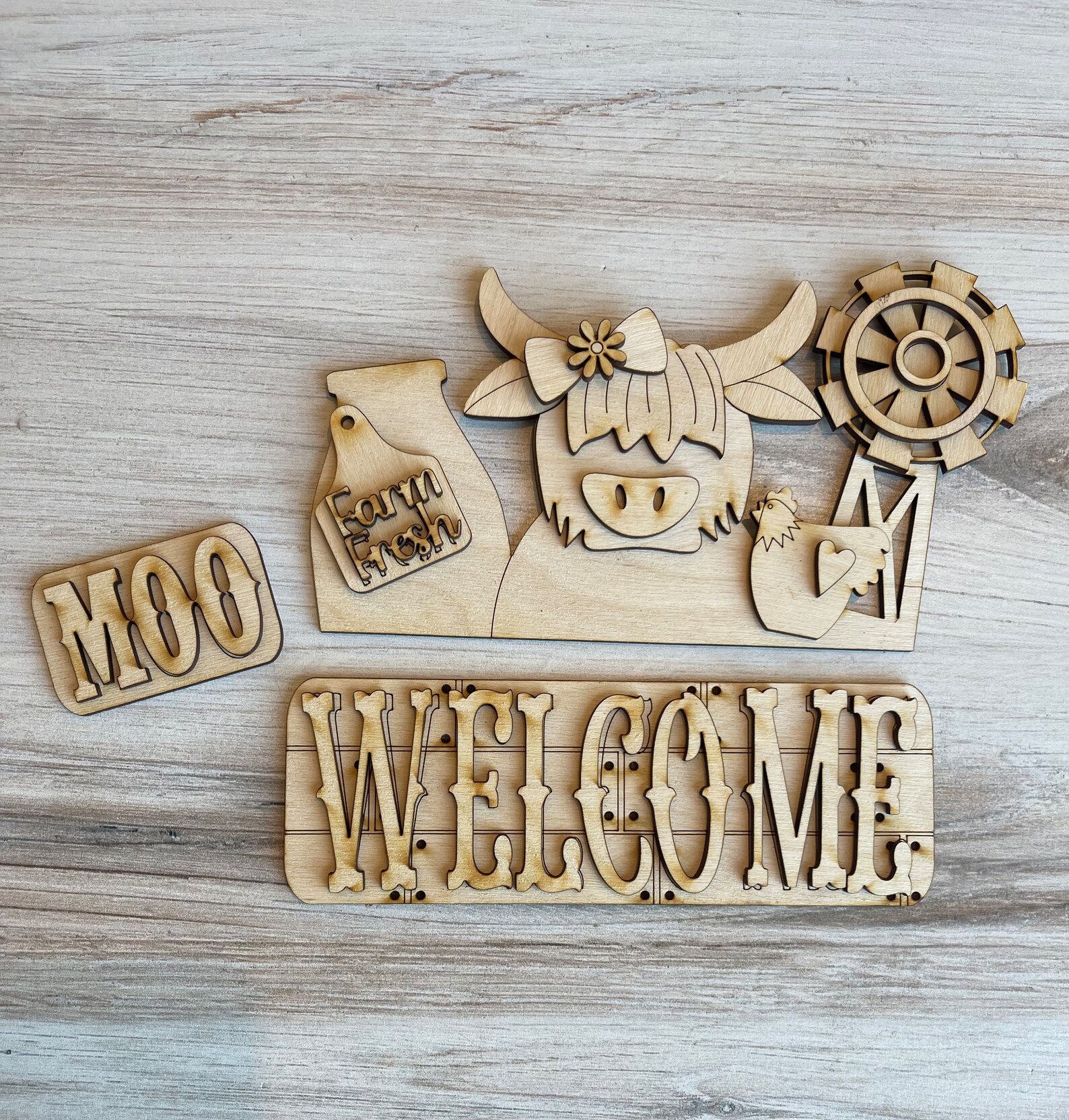 Cow Insert for Large Interchangeable Truck and Breadboard- Hanging or ...