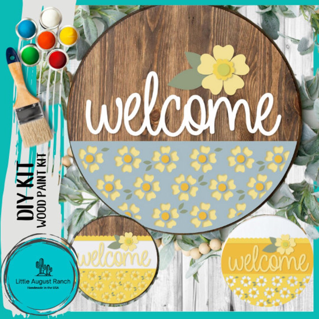 Buttercup Welcome Door Hanger DIY Kit - Paint Kit Wall Hanging - Paint ...