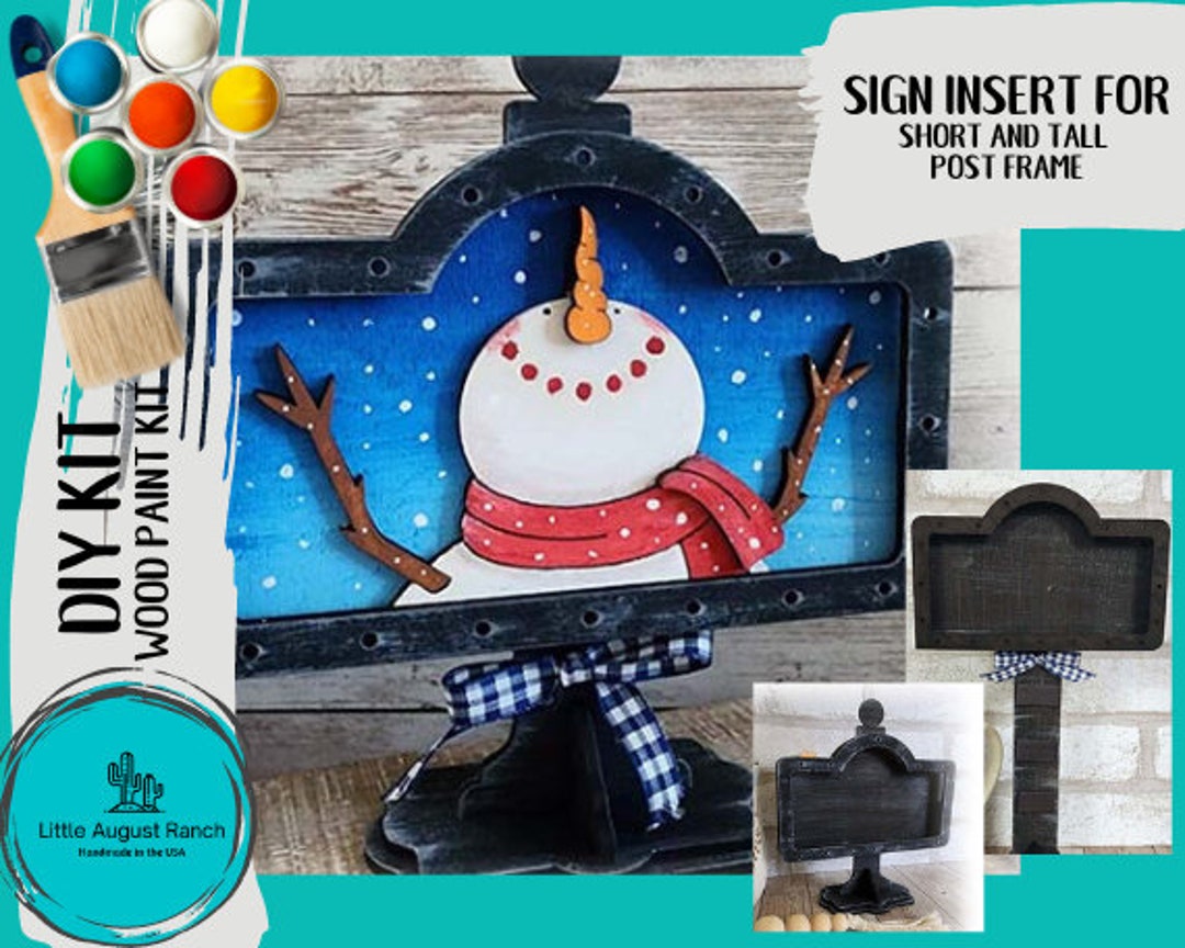 Snowman Sign Insert - DIY Interchangeable Sign - Drop in Frame - Wood ...