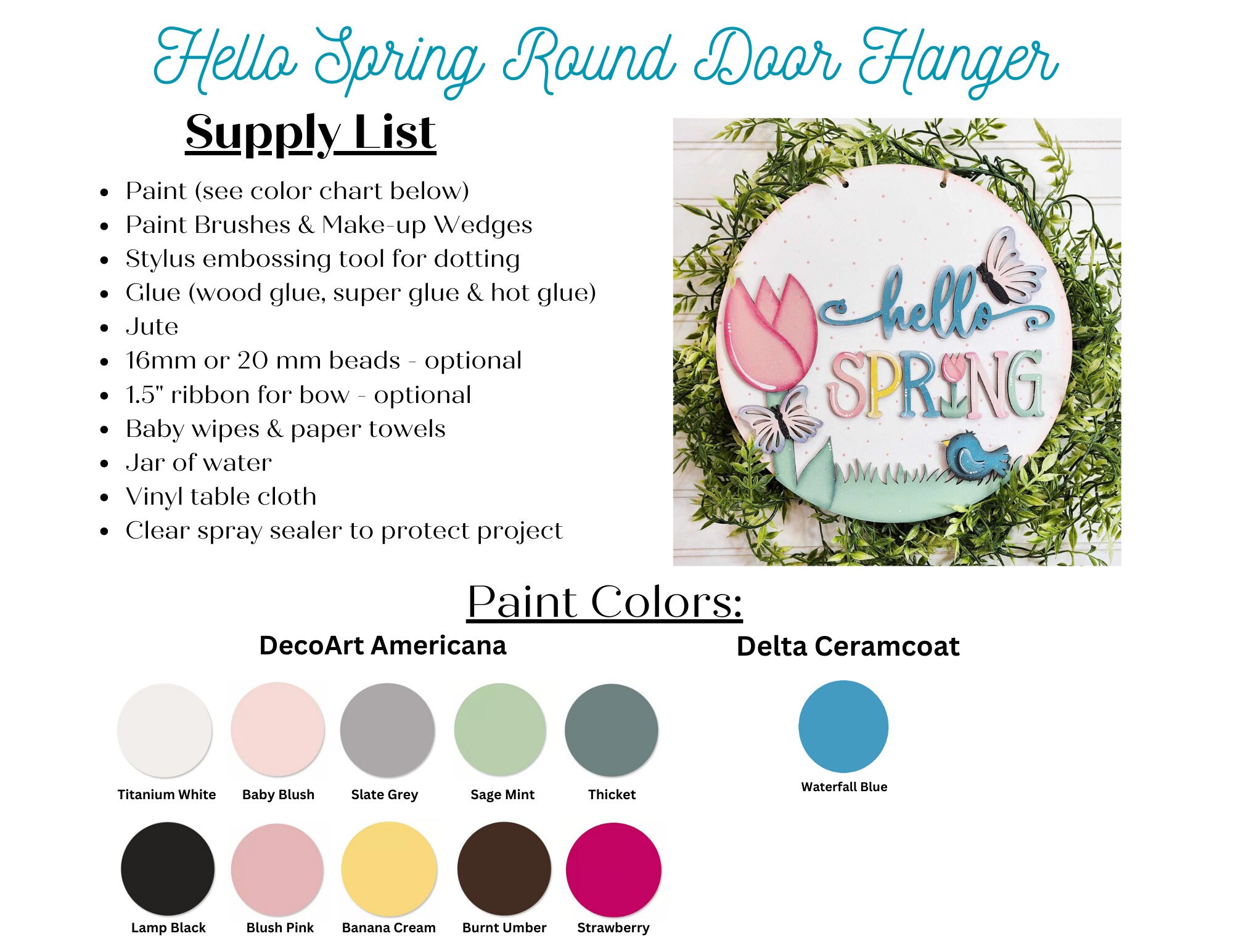Hello Spring Sign Word Block - DIY Wood Blanks for Painting and ...