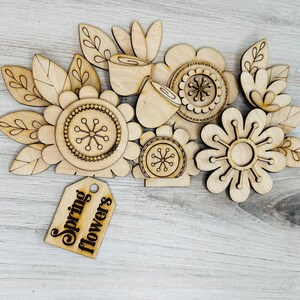 DIY Spring Flowrs Insert for Interchangeable Basket Decor - Wood Blank ...