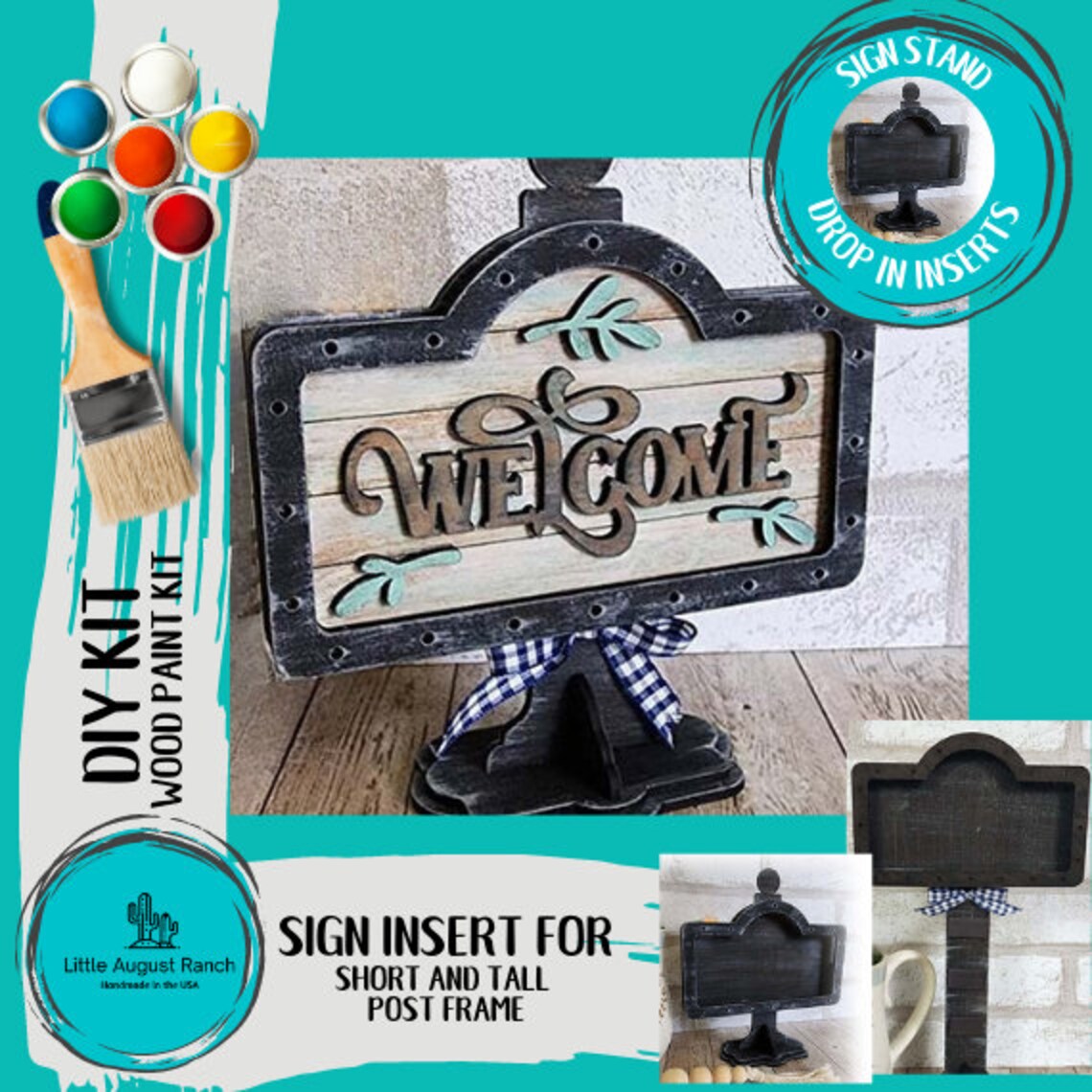 Welcome Sign Insert - DIY Interchangeable Sign - Drop in Frame - Wood ...