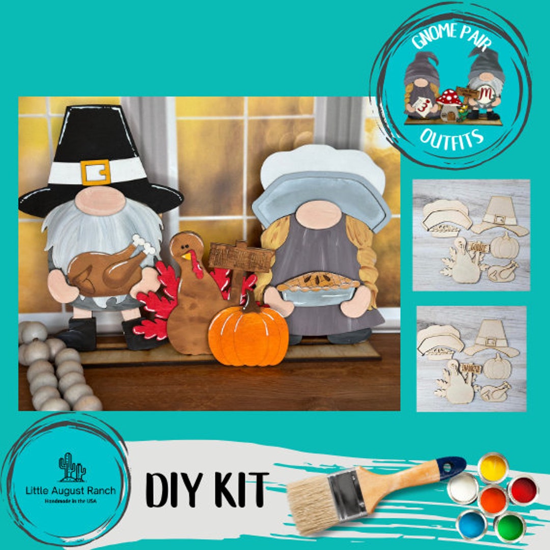 Thanksgiving Freestanding Wood Gnome Outfits- Patriotic Interchangeable ...