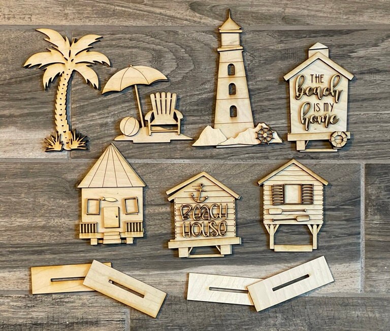 DIY Beach Standing Pieces - Beach Village - Beach Wood Blank Kit - Wood ...