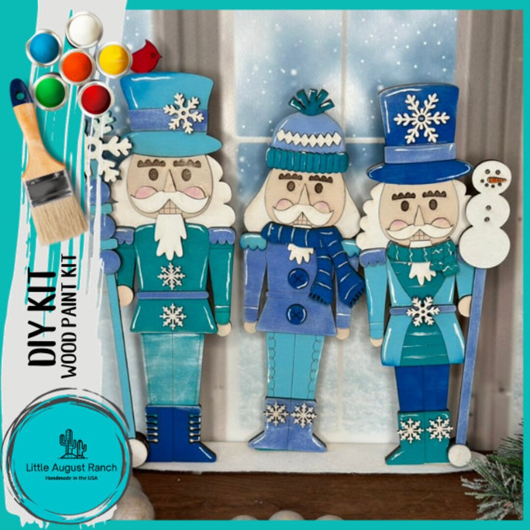 Winter Nutcracker DIY Craft Set - Shelf Decor Wood Blanks for Painting ...