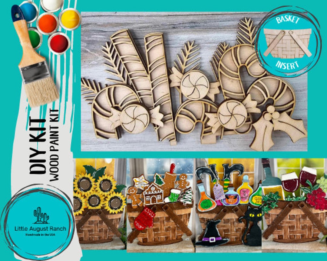 DIY Candy Canes Insert for Interchangeable Basket Decor - Wood Blank ...