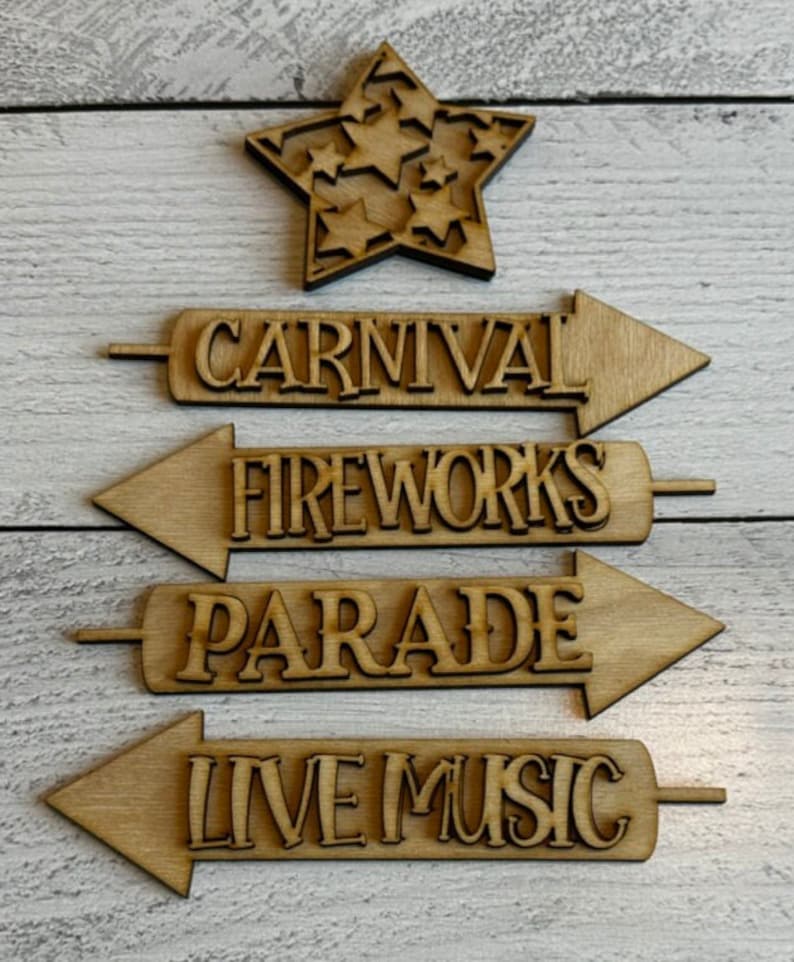4th of July Direction Sign - Patriotic Street Signs - DIY Wood Craft - Etsy