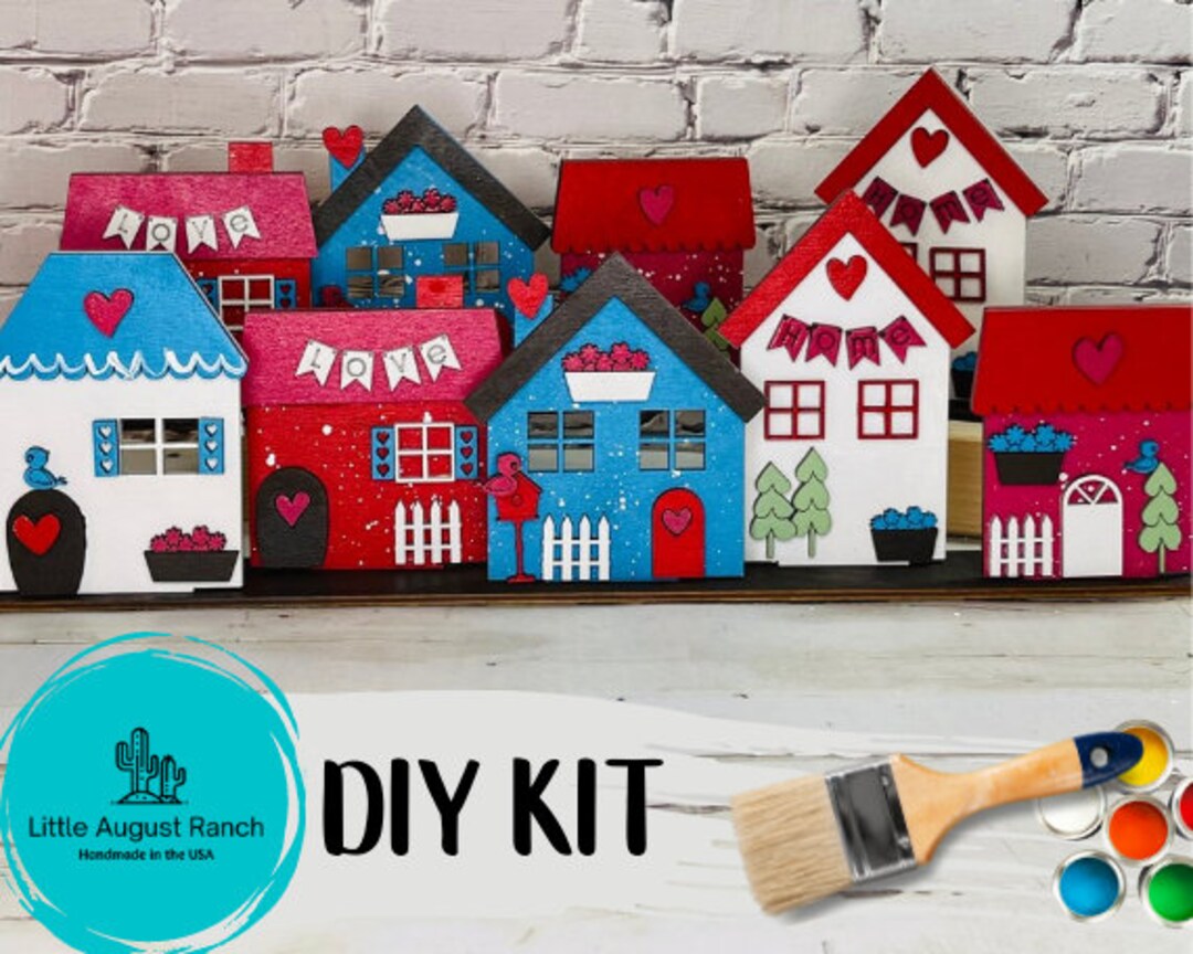 DIY Valentine Village Standing Houses - Cupid's Village - Valentine ...