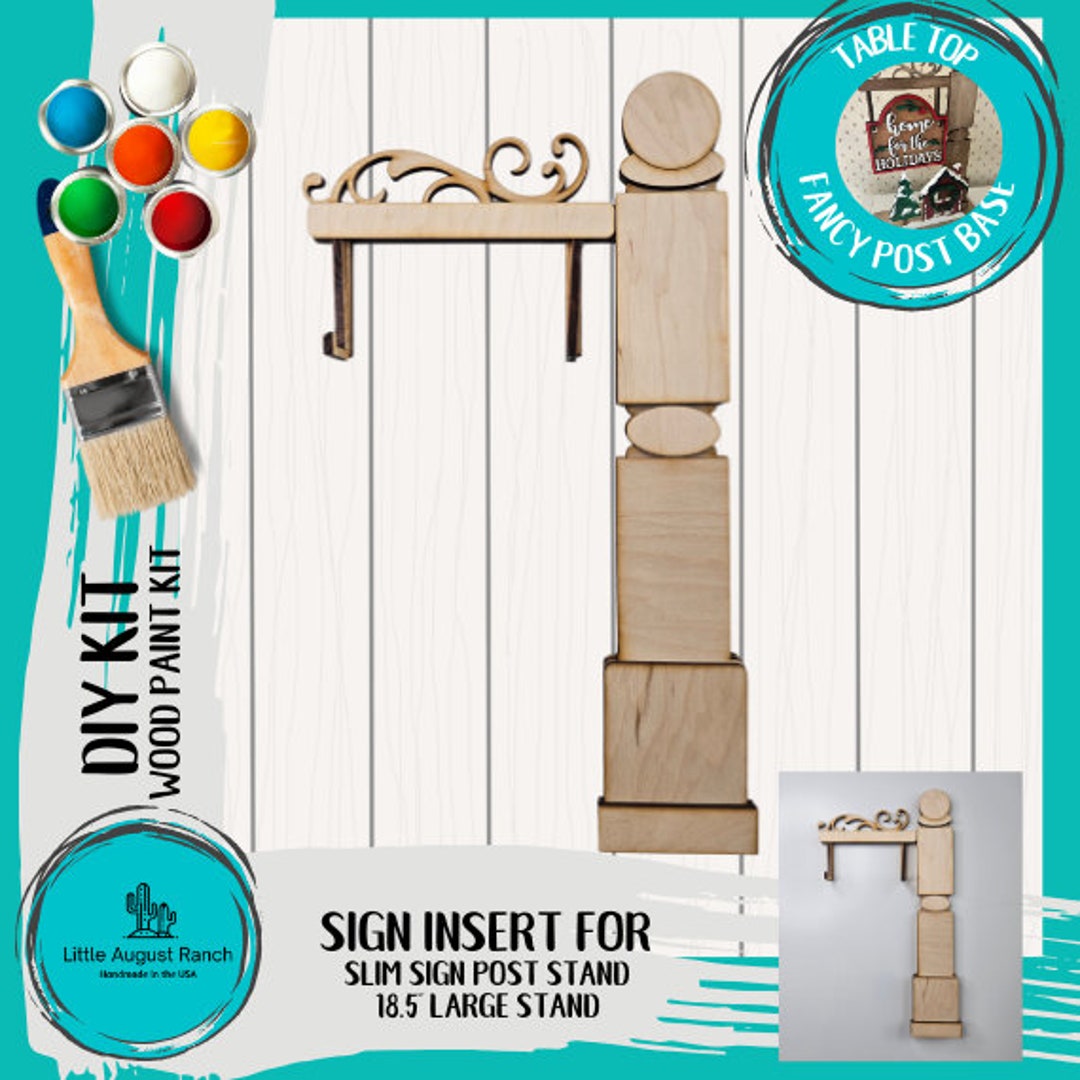 Interchangeable Tabletop Post Base- Wood Blanks for Painting and ...