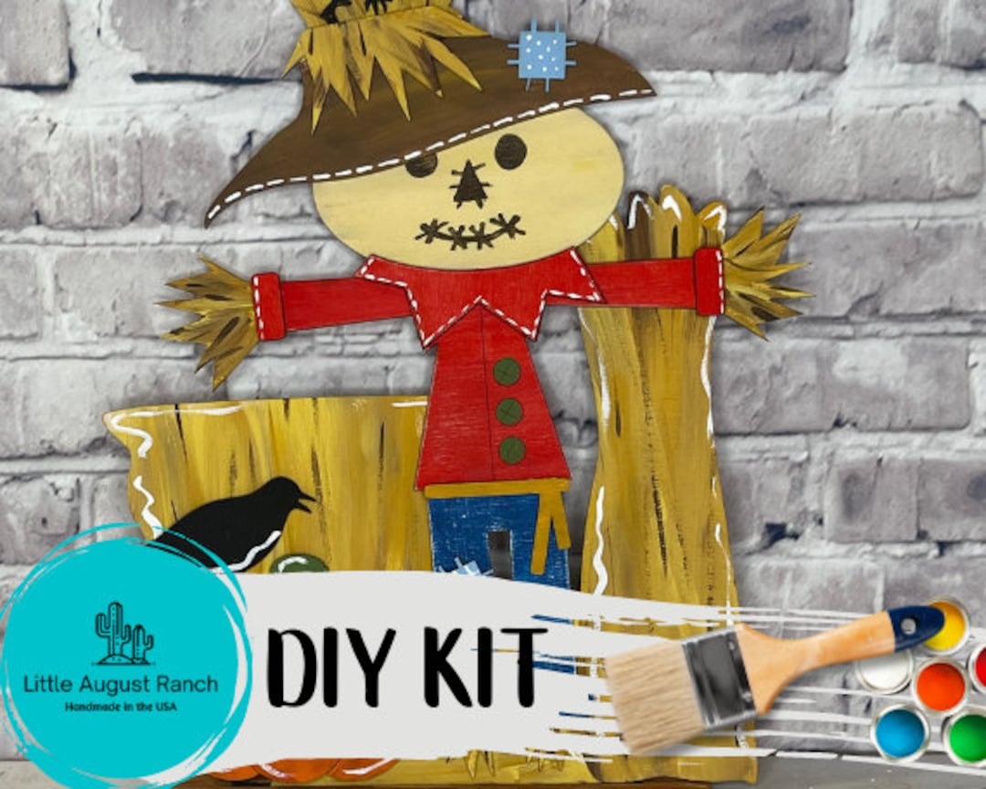 Scarecrow DIY Wood Kit- Fall Decor - Scarecrow Tiered Tray Decor ...